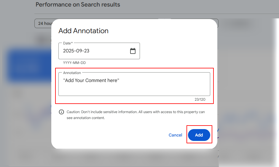 Google Search Console Annotation Feature for SEO Tracking
