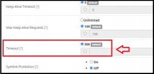 How to configure the Apache Timeout directive via WHM