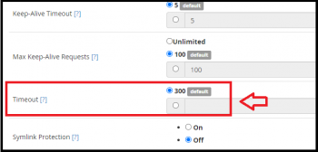 How to configure the Apache Timeout directive via WHM