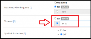 How to configure the Apache Timeout directive via WHM