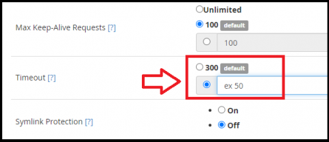 How to configure the Apache Timeout directive via WHM